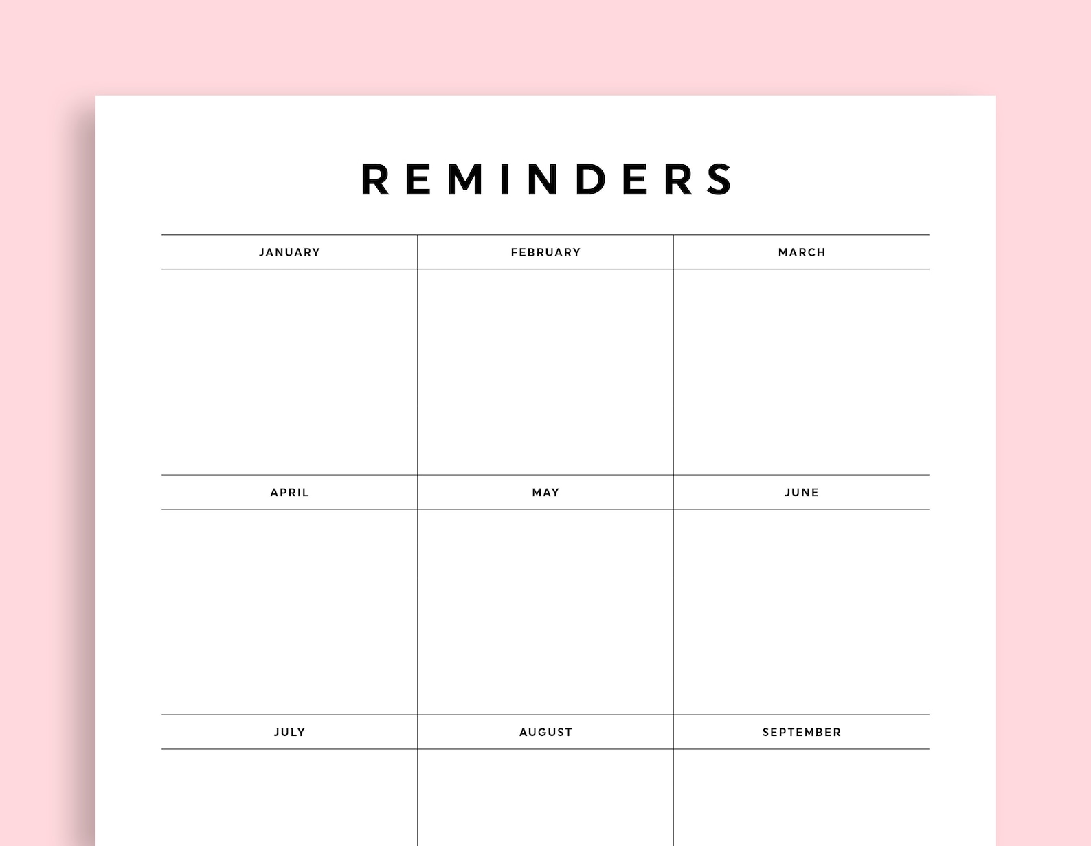Reminders Printable, 2023 Reminders Printable, Yearly Reminders ...
