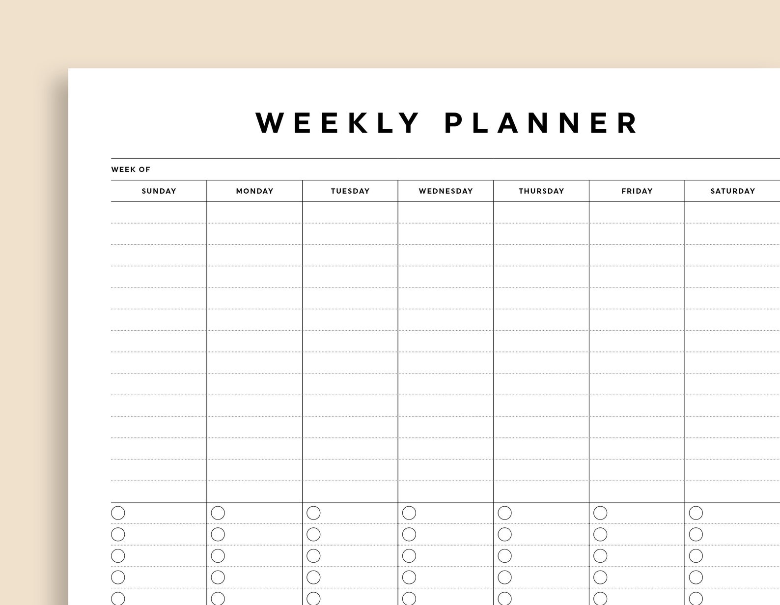 Weekly Planner Printable, Weekly Desk Calendar, Printable Weekly ...