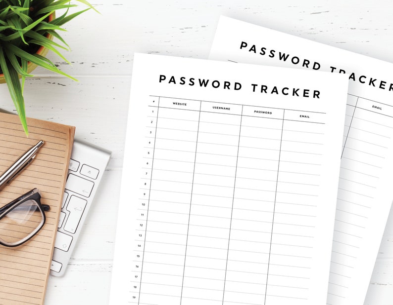 Password Tracker Printable Letter Size PDF Instant Download | Etsy