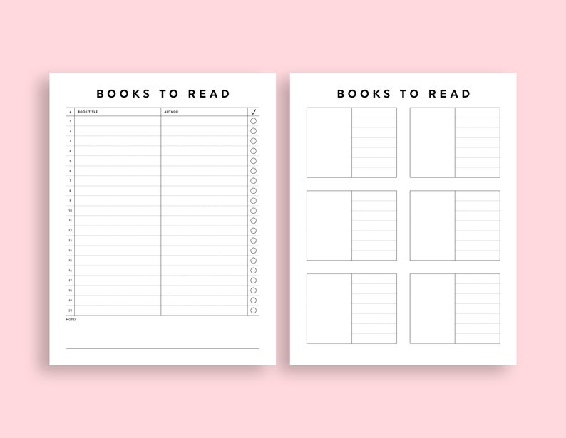 Book Planner Printable, Reading Planner Printable Bundle, Book Log ...