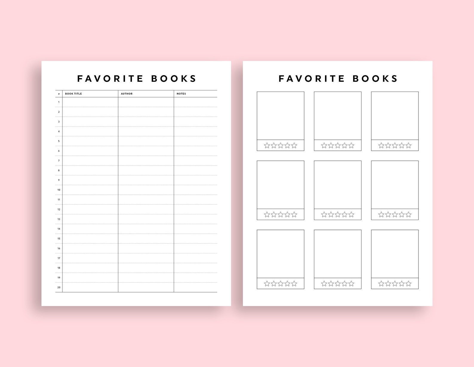 Book Planner Printable, Reading Planner Printable Bundle, Book Log ...