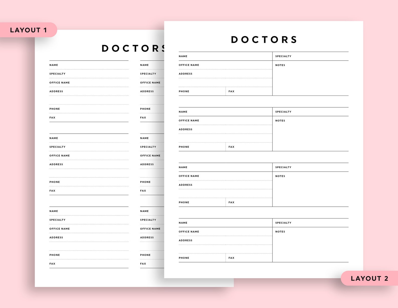 Doctor Printable, Doctors Contact List, Doctor Info Printable, Medical ...