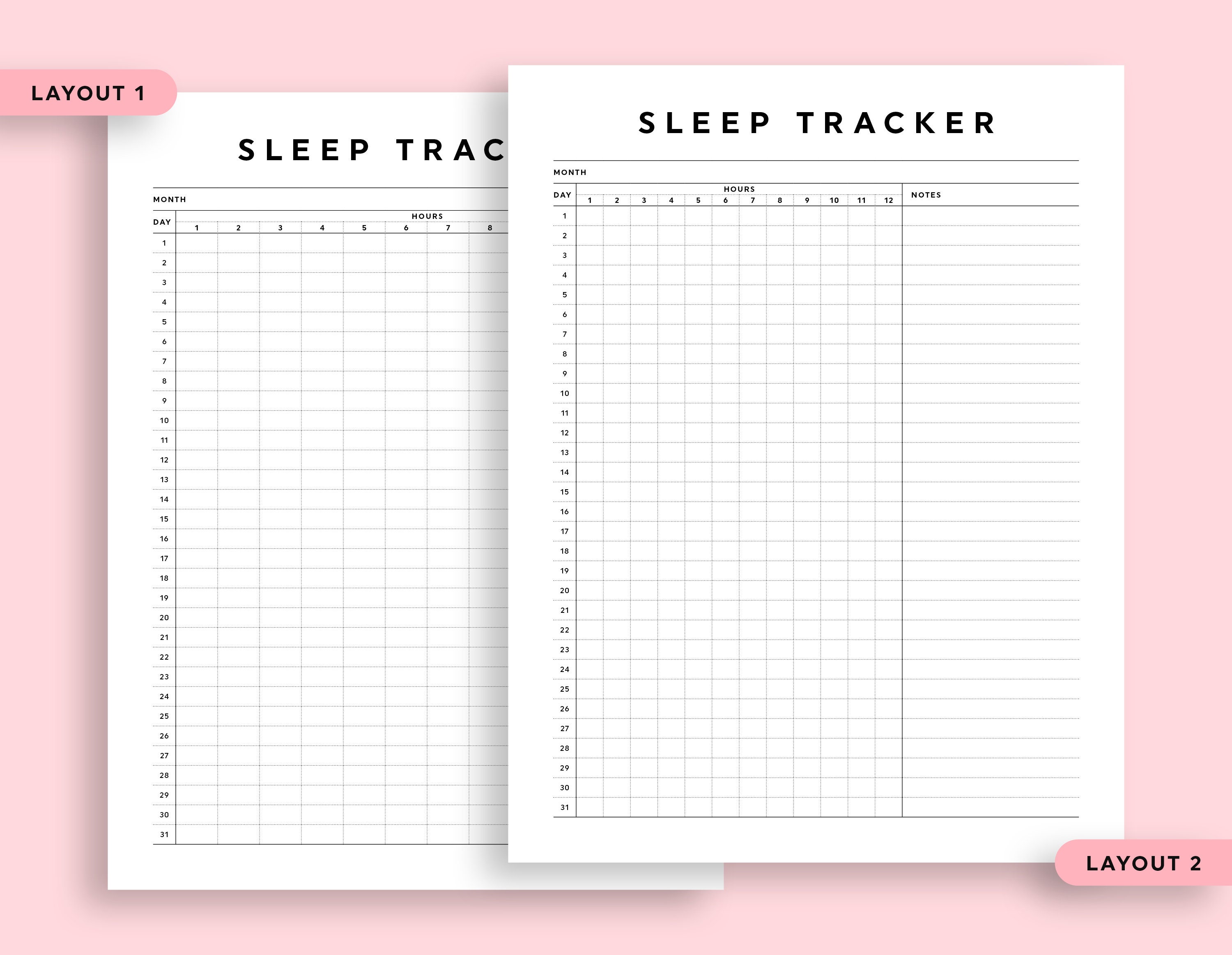 Sleep Tracker Printable, Sleep Tracker Template, Letter Size PDF ...