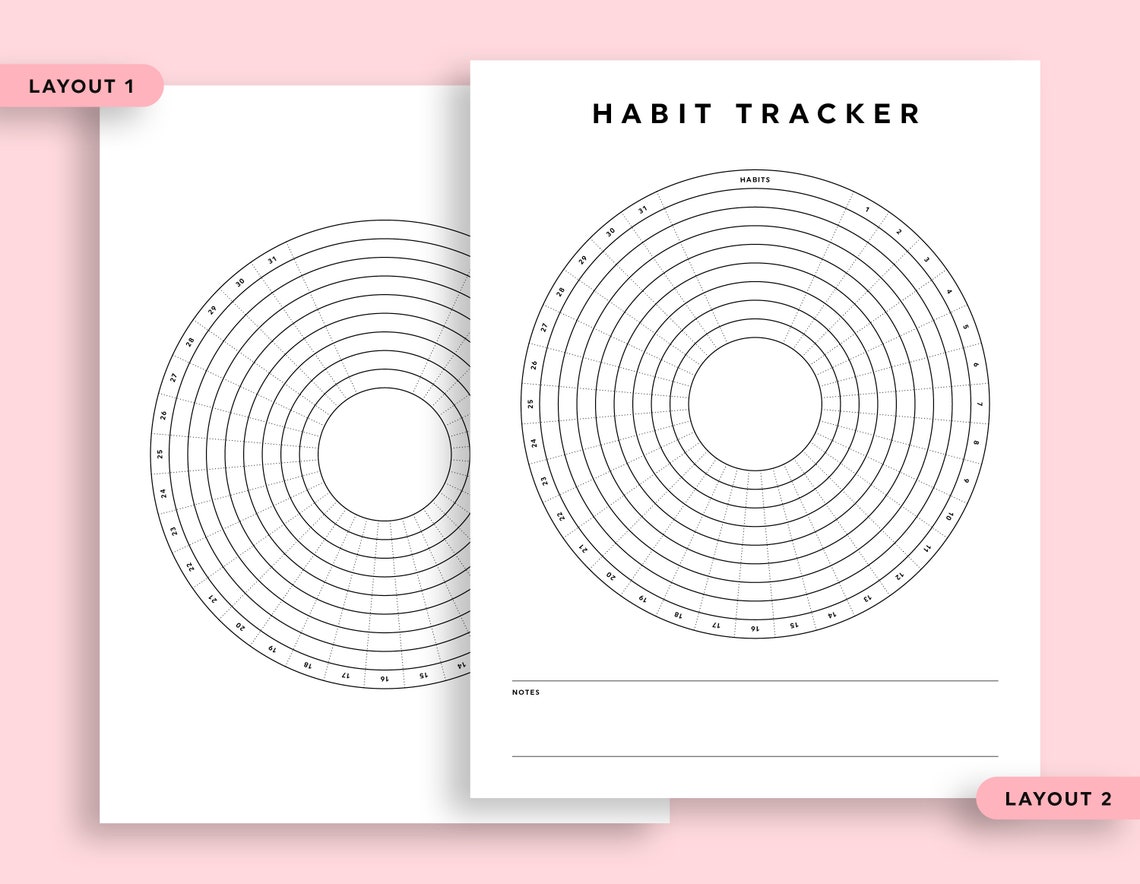 Circle Habit Tracker Printable, Circular Tracker, Habit Tracker ...