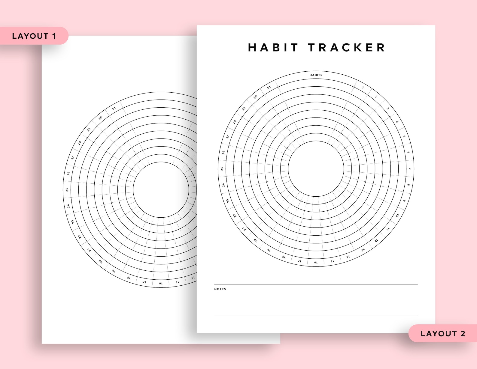 Circle Habit Tracker Printable, Circular Tracker, Habit Tracker ...