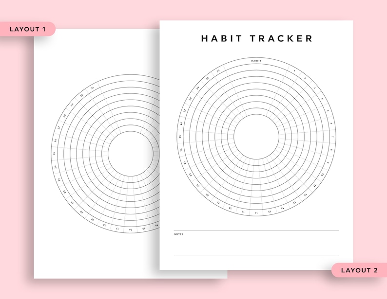 Circle Habit Tracker Printable, Circular Tracker, Habit Tracker ...
