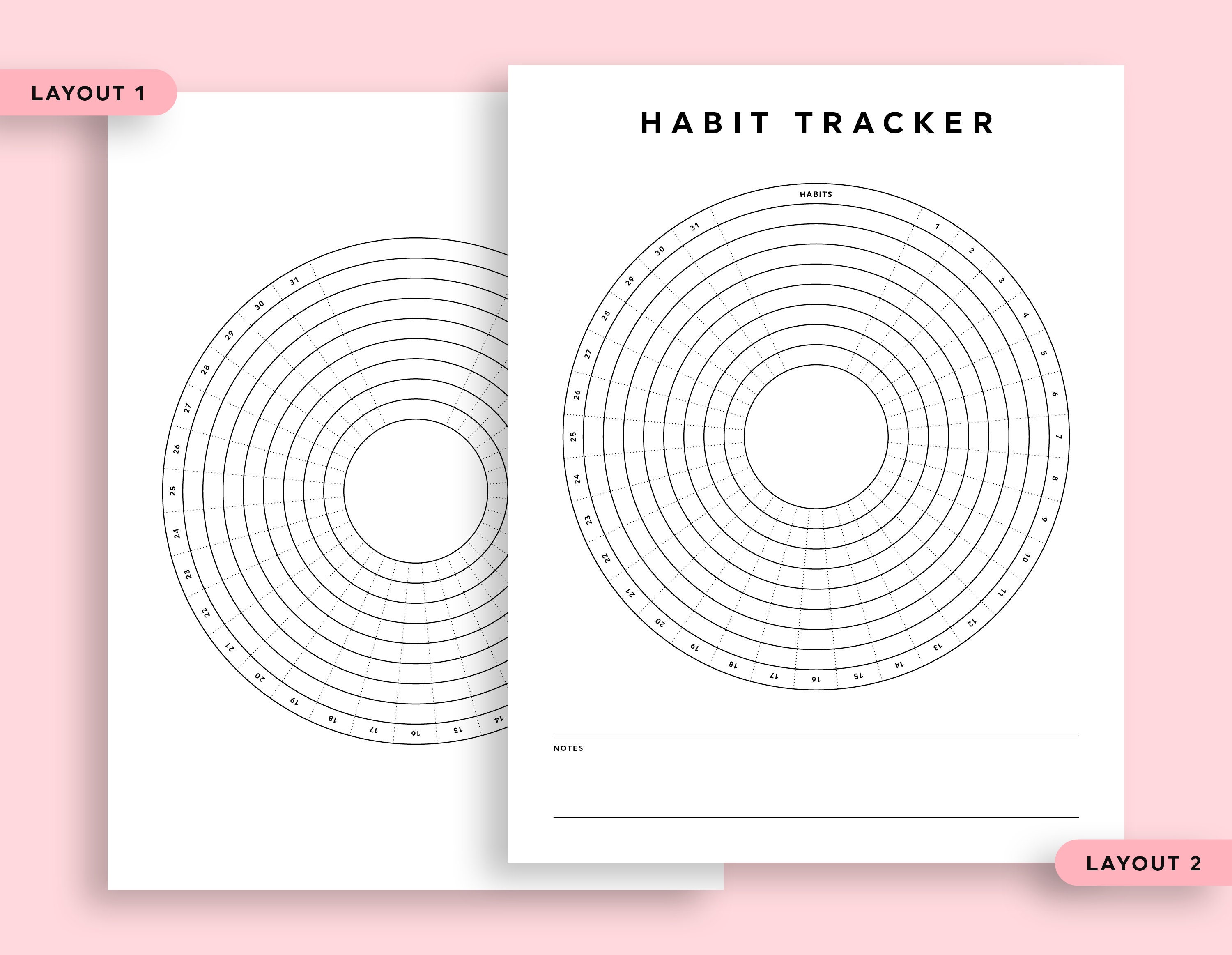 Circle Habit Tracker Printable, Circular Tracker, Habit Tracker ...