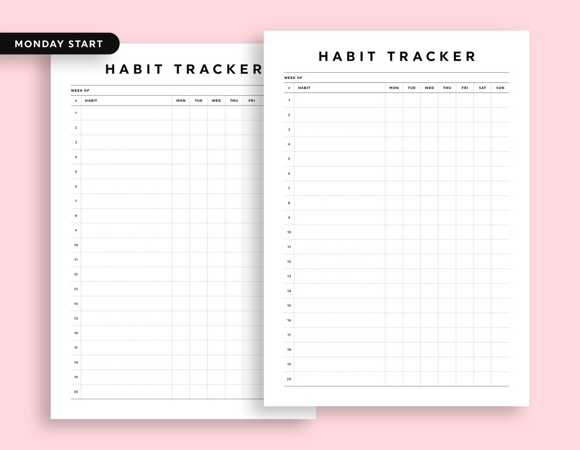 Weekly Habit Tracker Printable Editable Fillable Weekly Habit - Etsy Canada