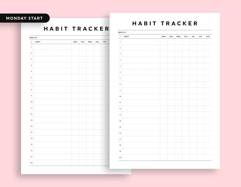 Weekly Habit Tracker Printable, Editable Fillable Weekly Habit Tracker ...