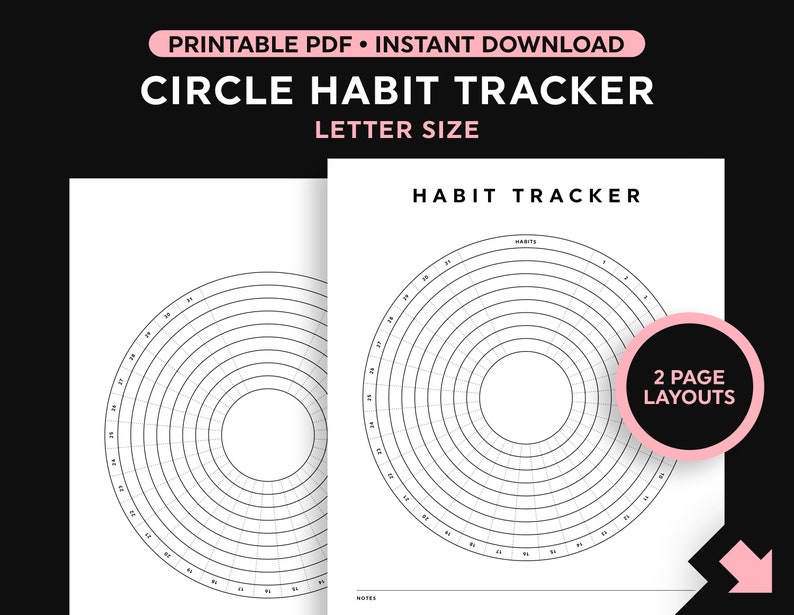 Circle Habit Tracker Printable, Circular Tracker, Habit Tracker ...