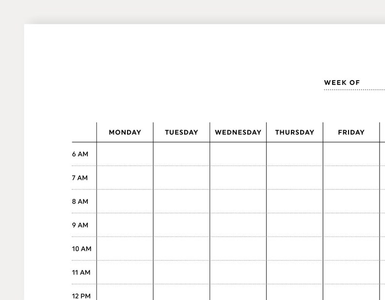 Time Block Planner Printable Hourly Weekly Schedule Daily | Etsy