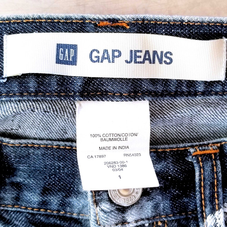 Art-ified No. 12 Skelly Skirt Handpainted Skeleton Vintage GAP Denim Jeans Skirt Women's Size 6 ...