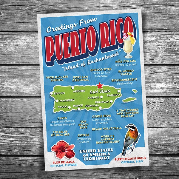 Puerto Rico Postcard - Etsy