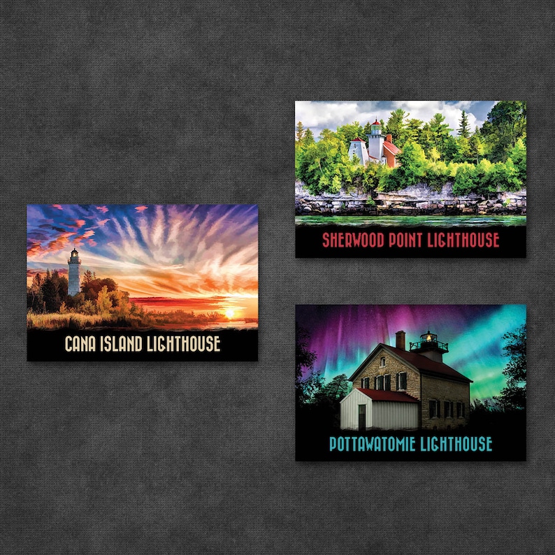 Lake Michigan Lighthouse Postcards Set of 18 4x6 | Etsy