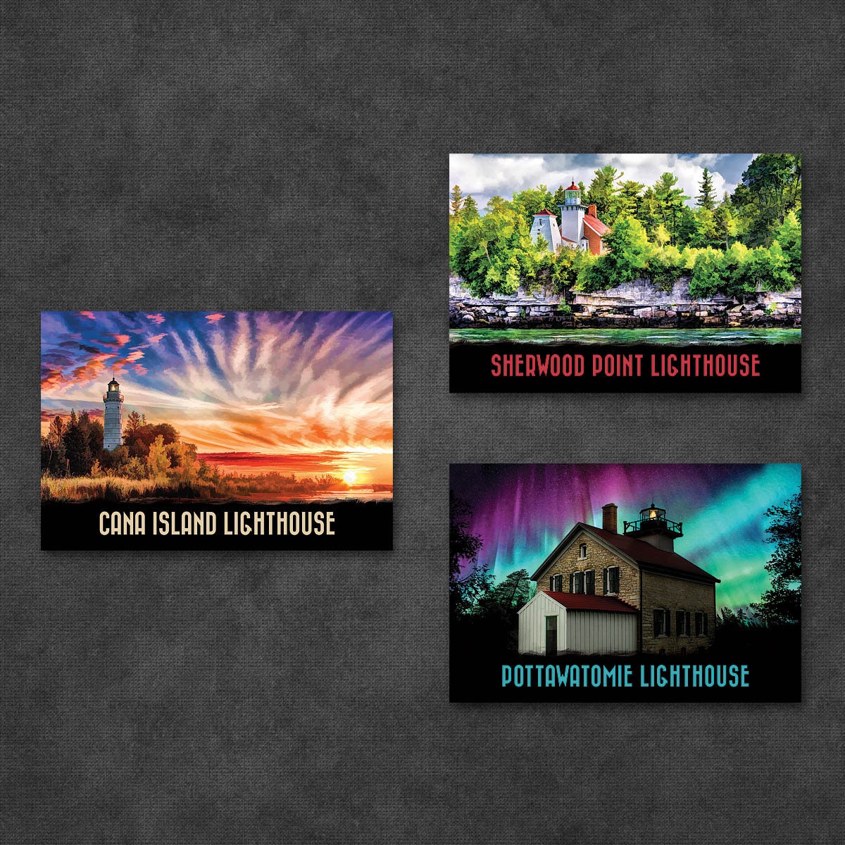 Lake Michigan Lighthouse Postcards Set of 18 4x6 - Etsy