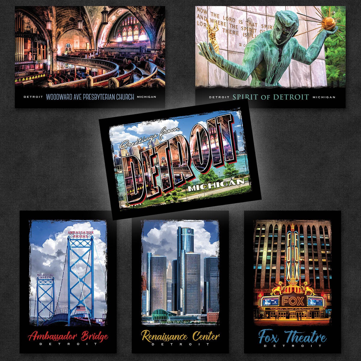City of Detroit Postcards Set of 12 4x6 - Etsy