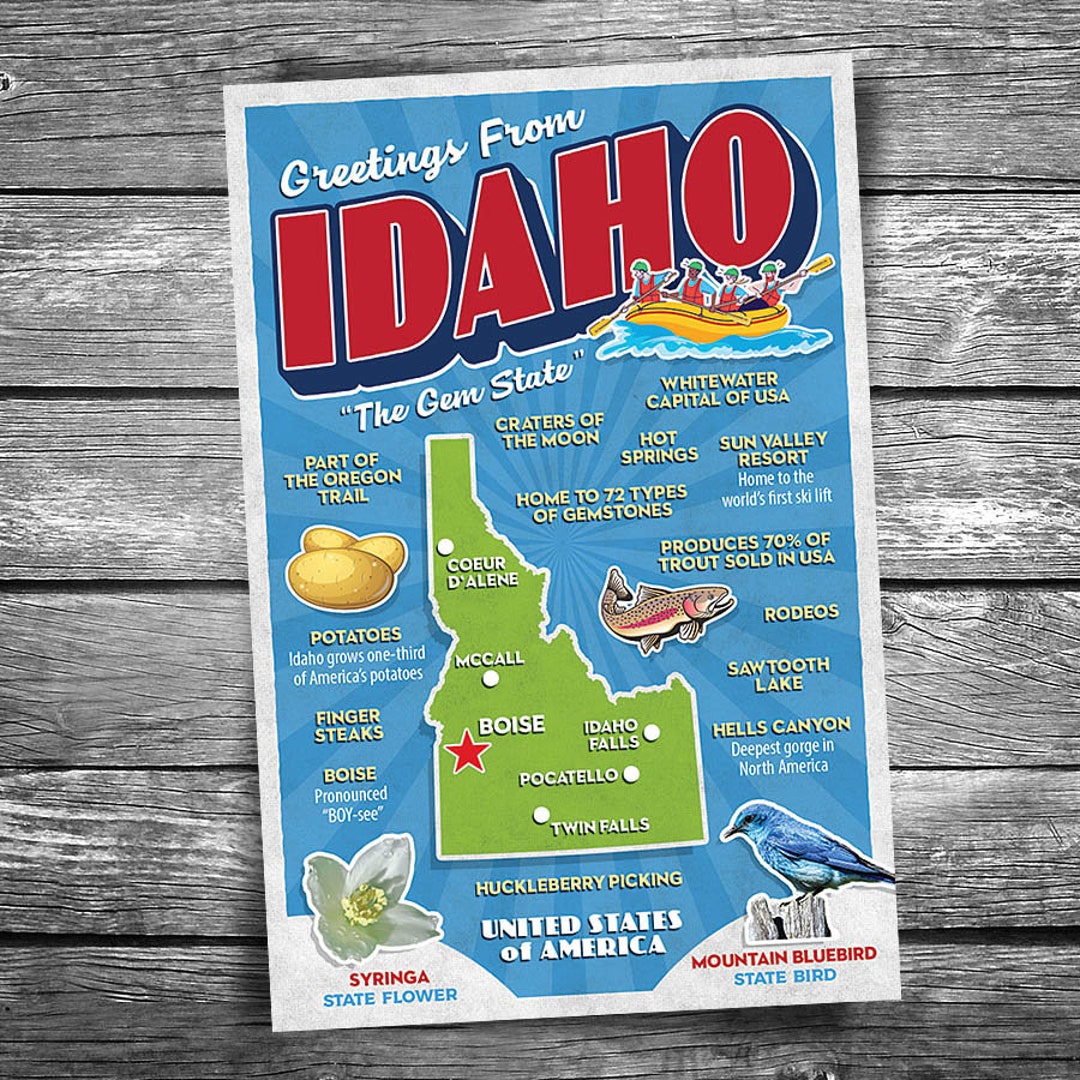 Greetings From Idaho | 4x6 Postcard - Etsy