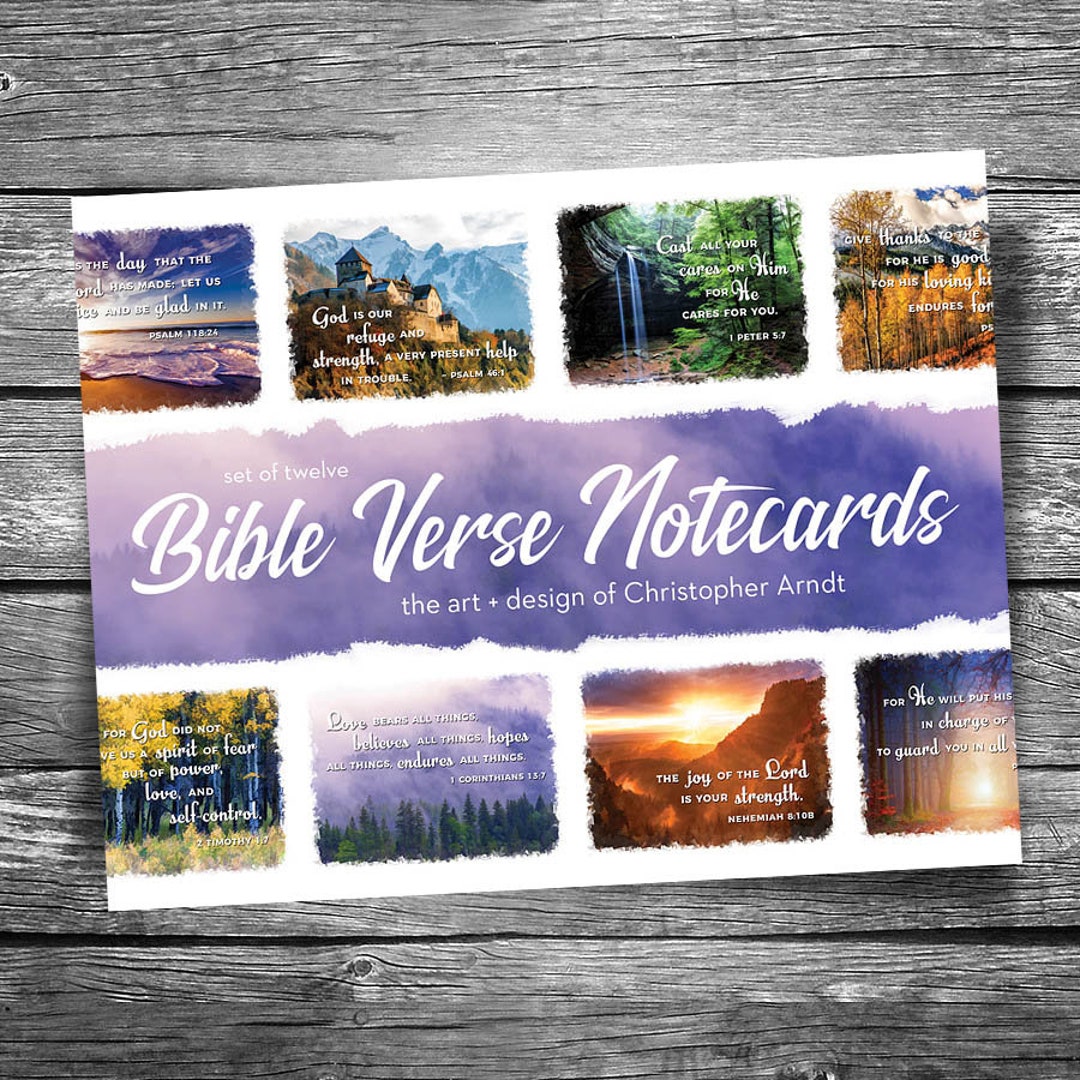 Bible Verse Notecards Set of 12 Size A2 - Etsy