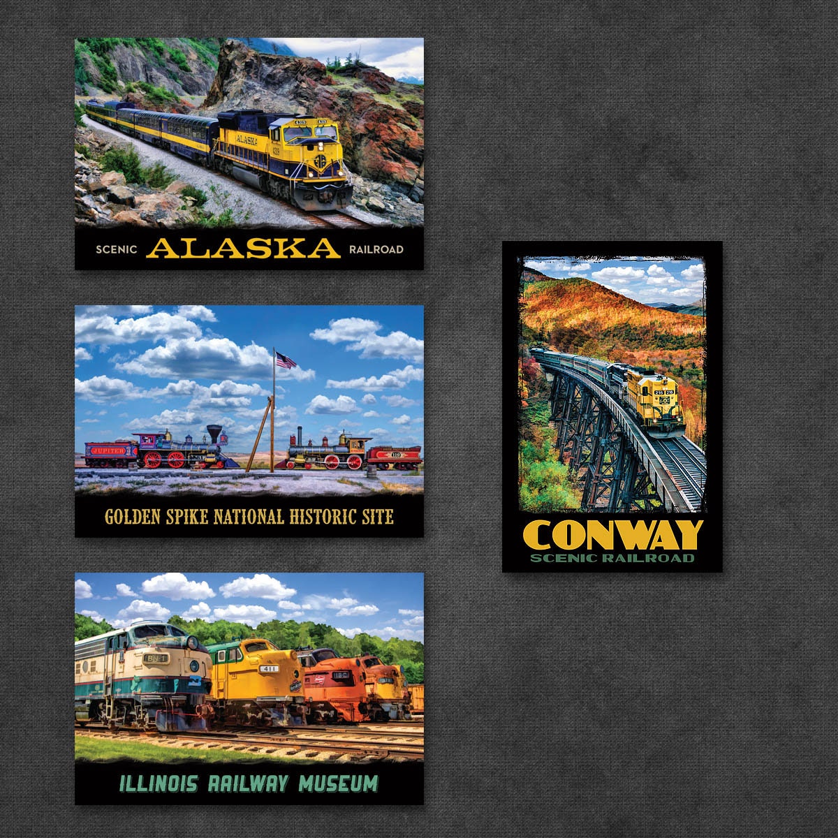 Scenic Train Postcards Set of 16 4x6 | Etsy