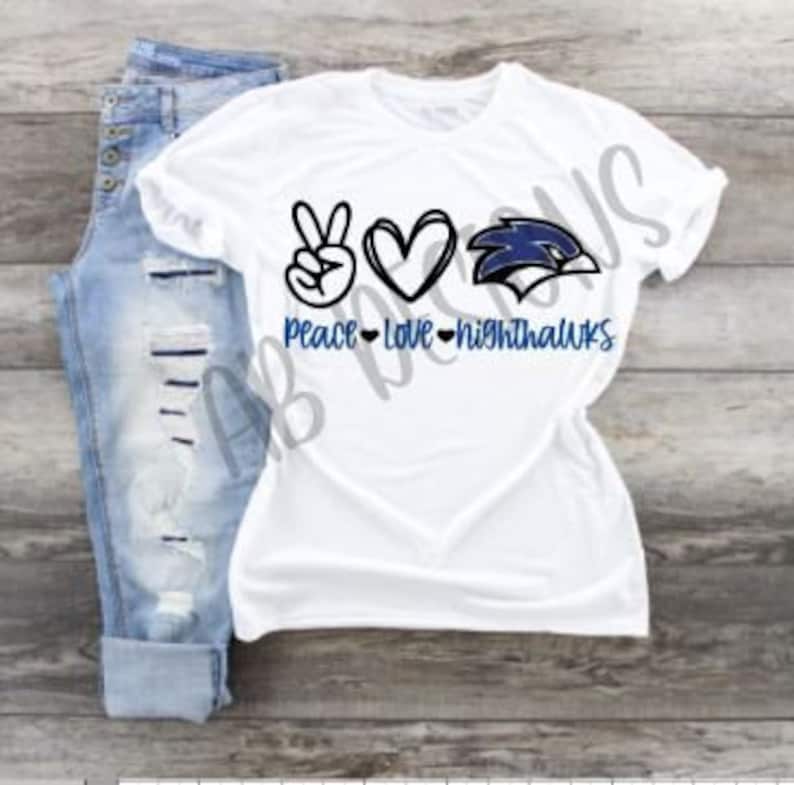 Peace Love Nighthawks SVG Nighthawks Mascot SVG - Etsy