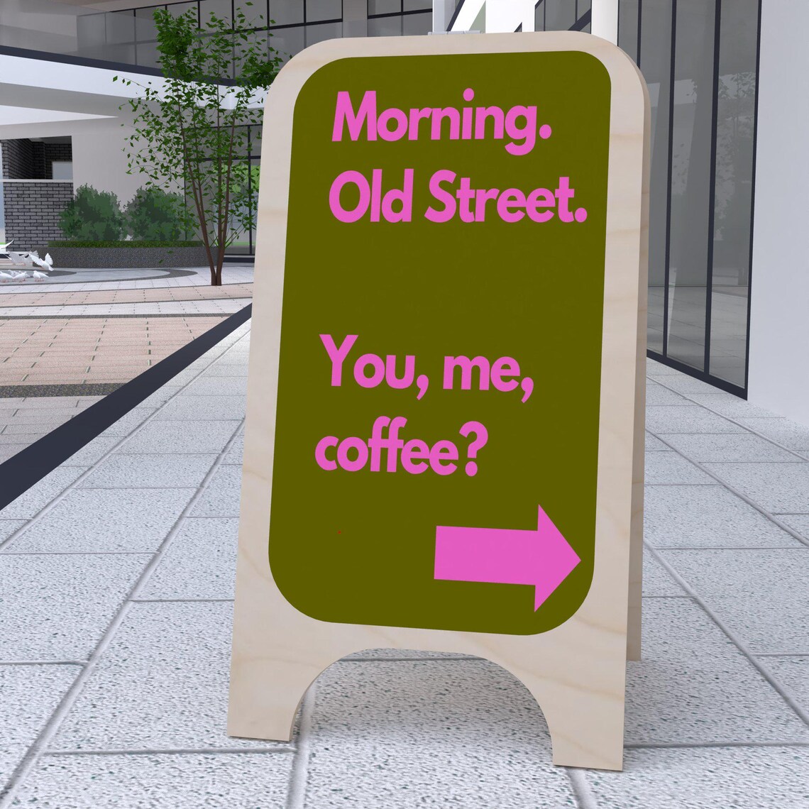 Storefront Sign, Birch Plywood A-frame Sidewalk Sign, for Restaurant or ...