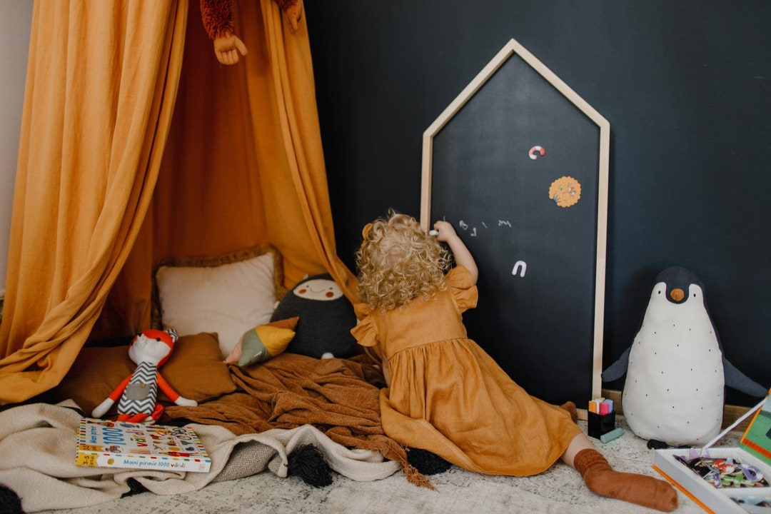 50x100cm/20x39 Magnetic Chalkboard House With Wooden Frame, Montessori ...