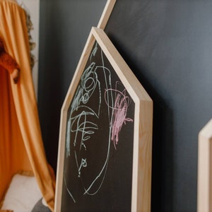 50x100cm/20x39" Regular Chalkboard House With Wooden Frame, Montessori ...