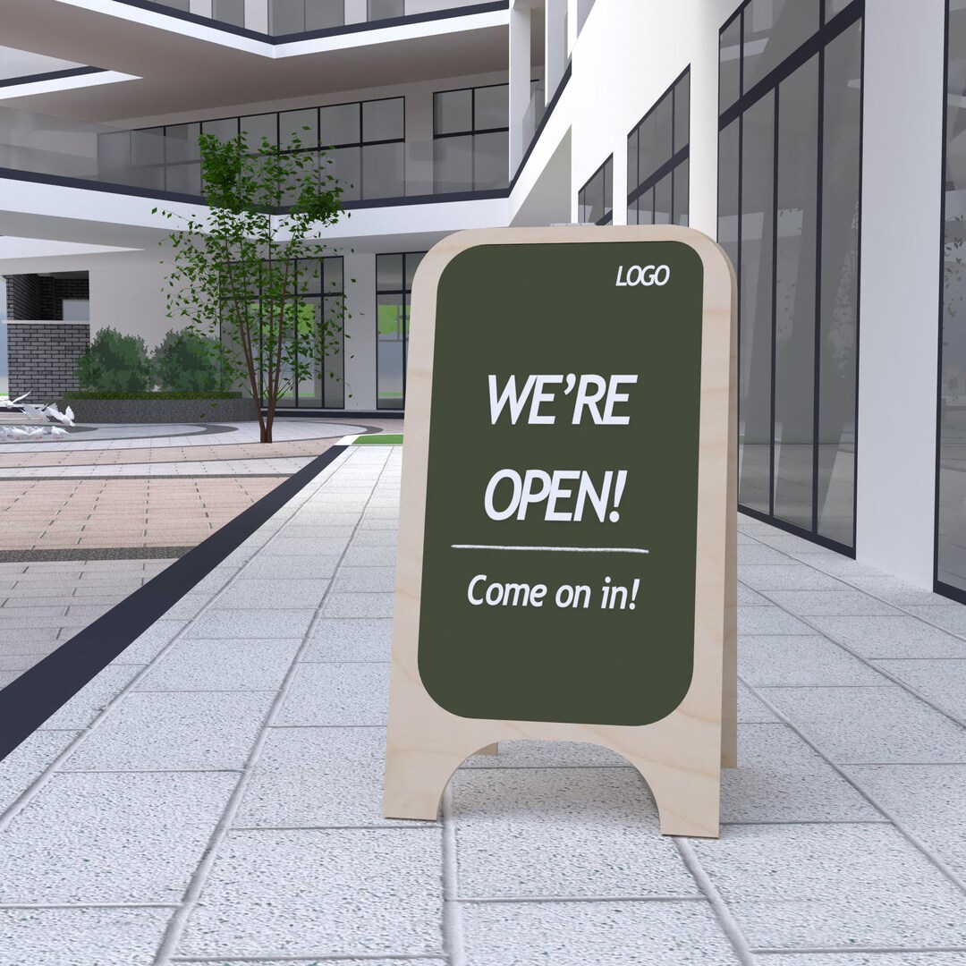 A-frame Sidewalk Sign, Cafe and Bar Sandwich Board, Freestanding ...