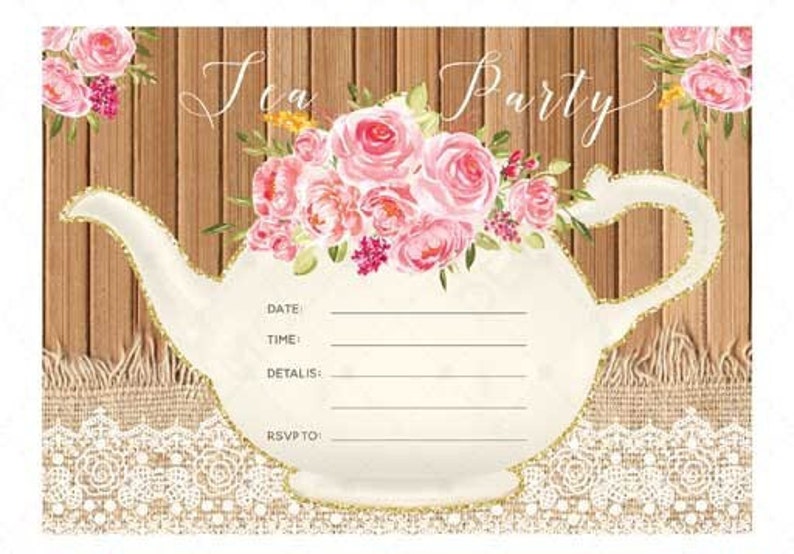 Printable Blank Tea Party Invitations - Etsy