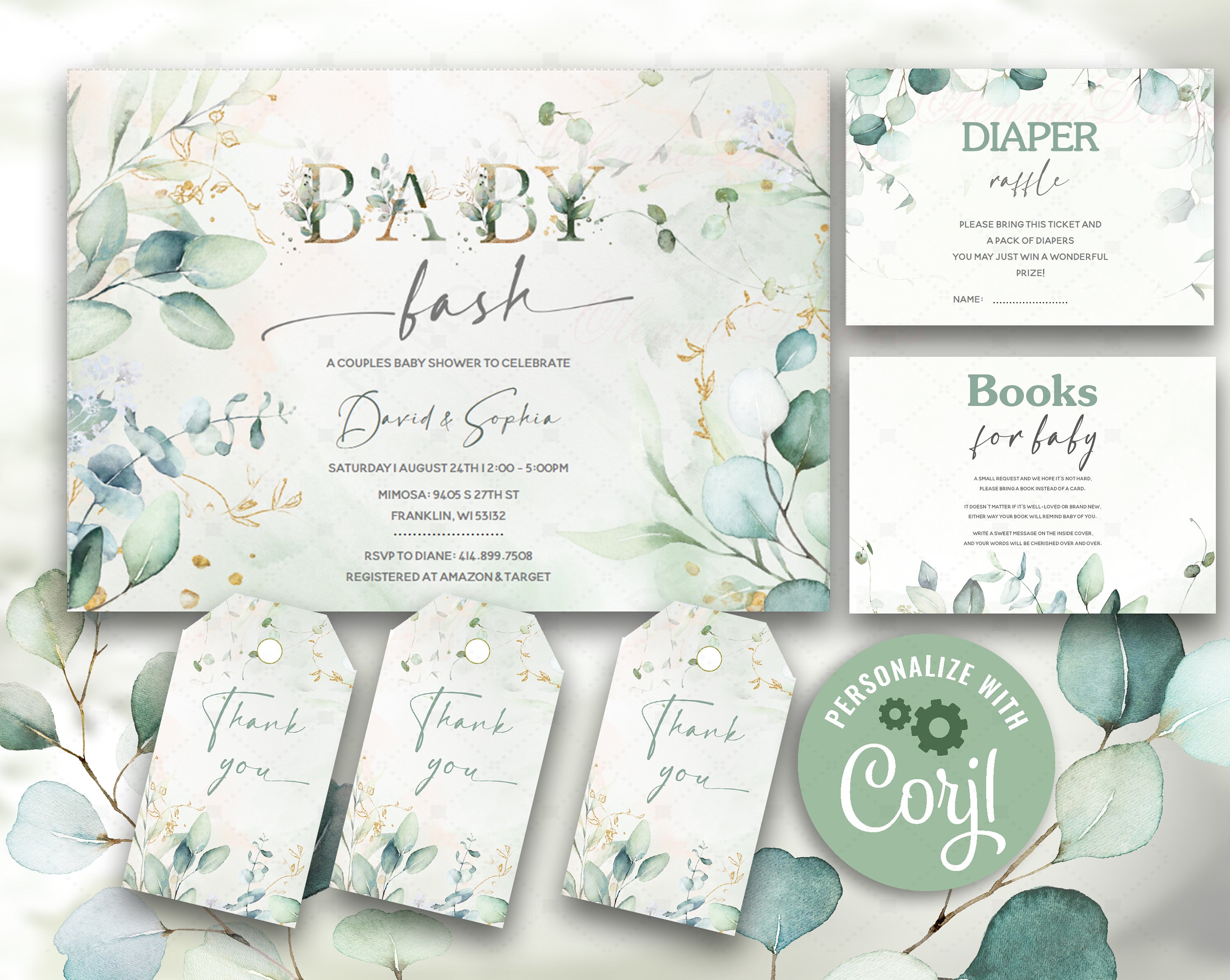 Baby Bash Shower Invites Greenery Baby Bash Invitation - Etsy