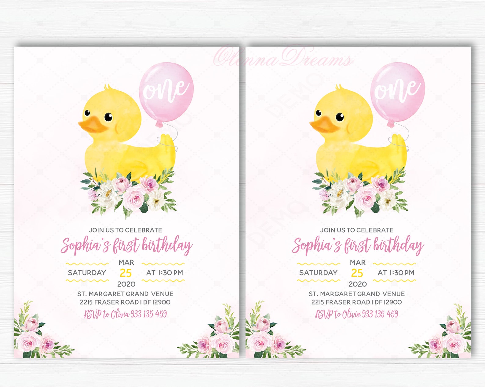 Rubber Duck Birthday Invitation Printable Rubber Duck | Etsy
