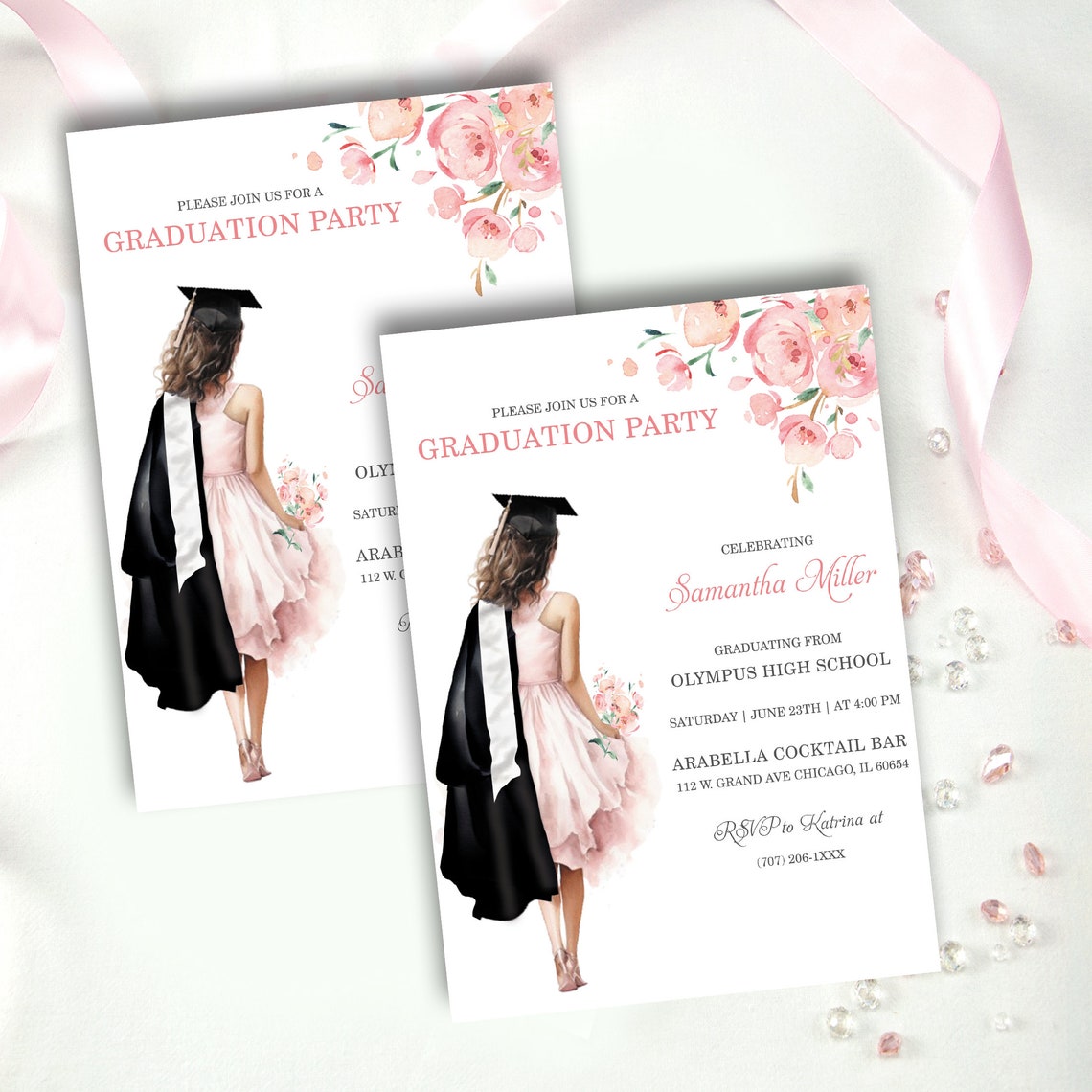 Personalized Graduation Invitations, Custom Grad Invites, Unique Grad ...