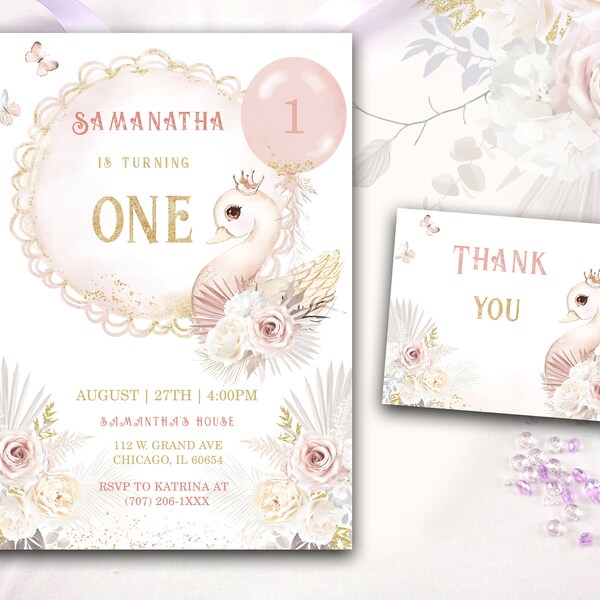 Princess Turning 1 Birthday Invitations - Etsy