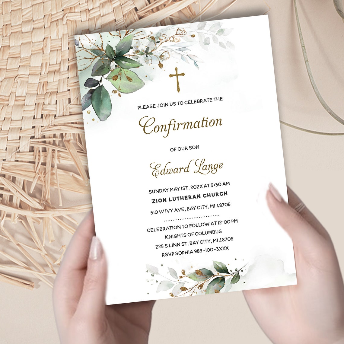 Printable Catholic Confirmation Invitation Cards, Confirmation ...