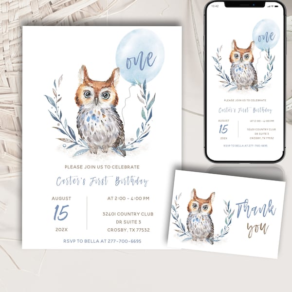 Owl 1st Birthday - Etsy