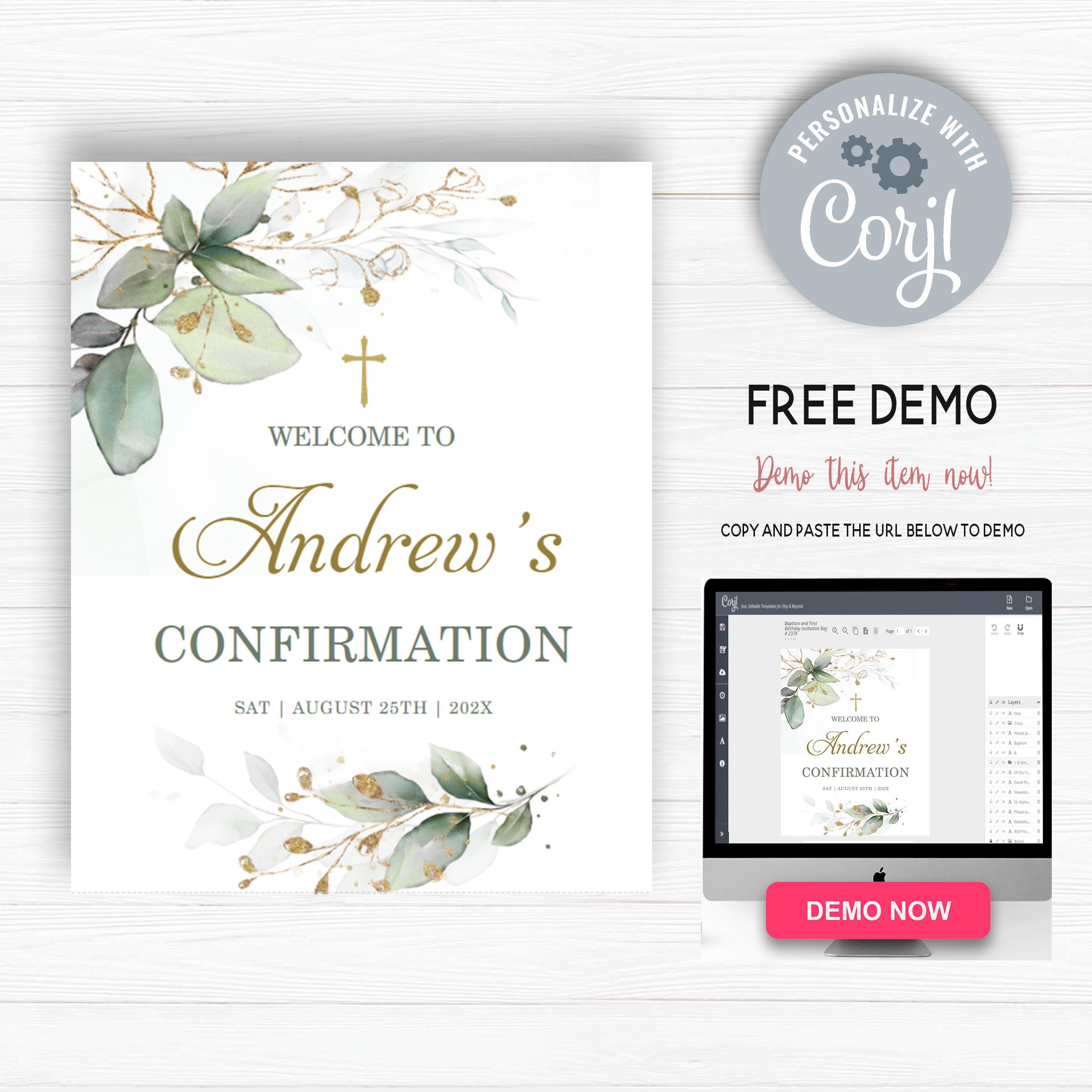 Printable Catholic Confirmation Welcome Sign Template, Editable ...