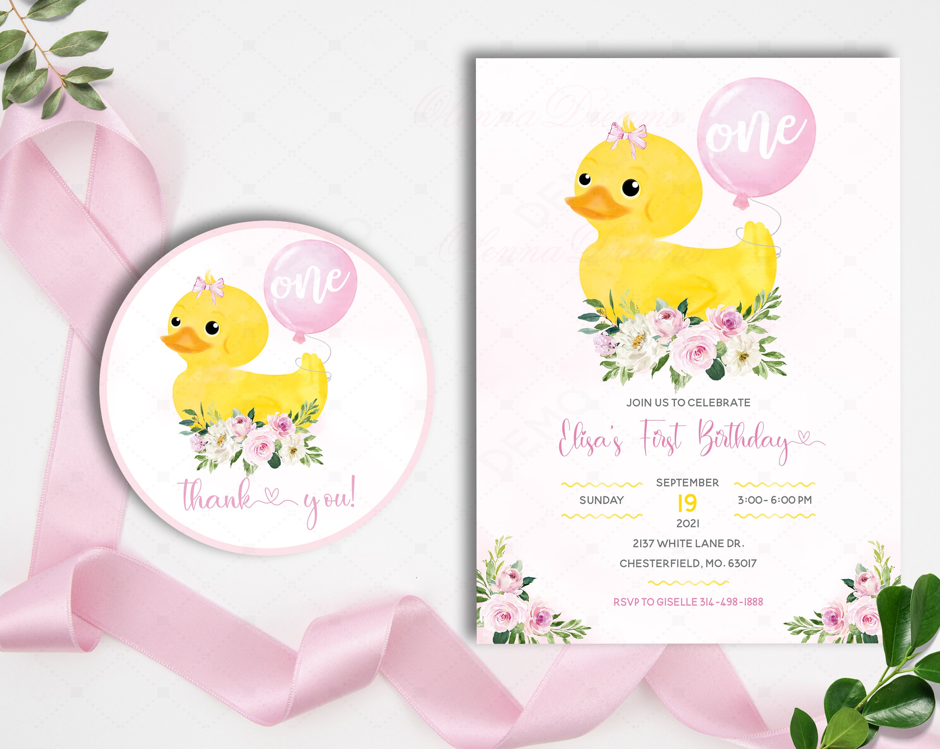 Rubber Duck Birthday Invitation Printable Rubber Duck | Etsy