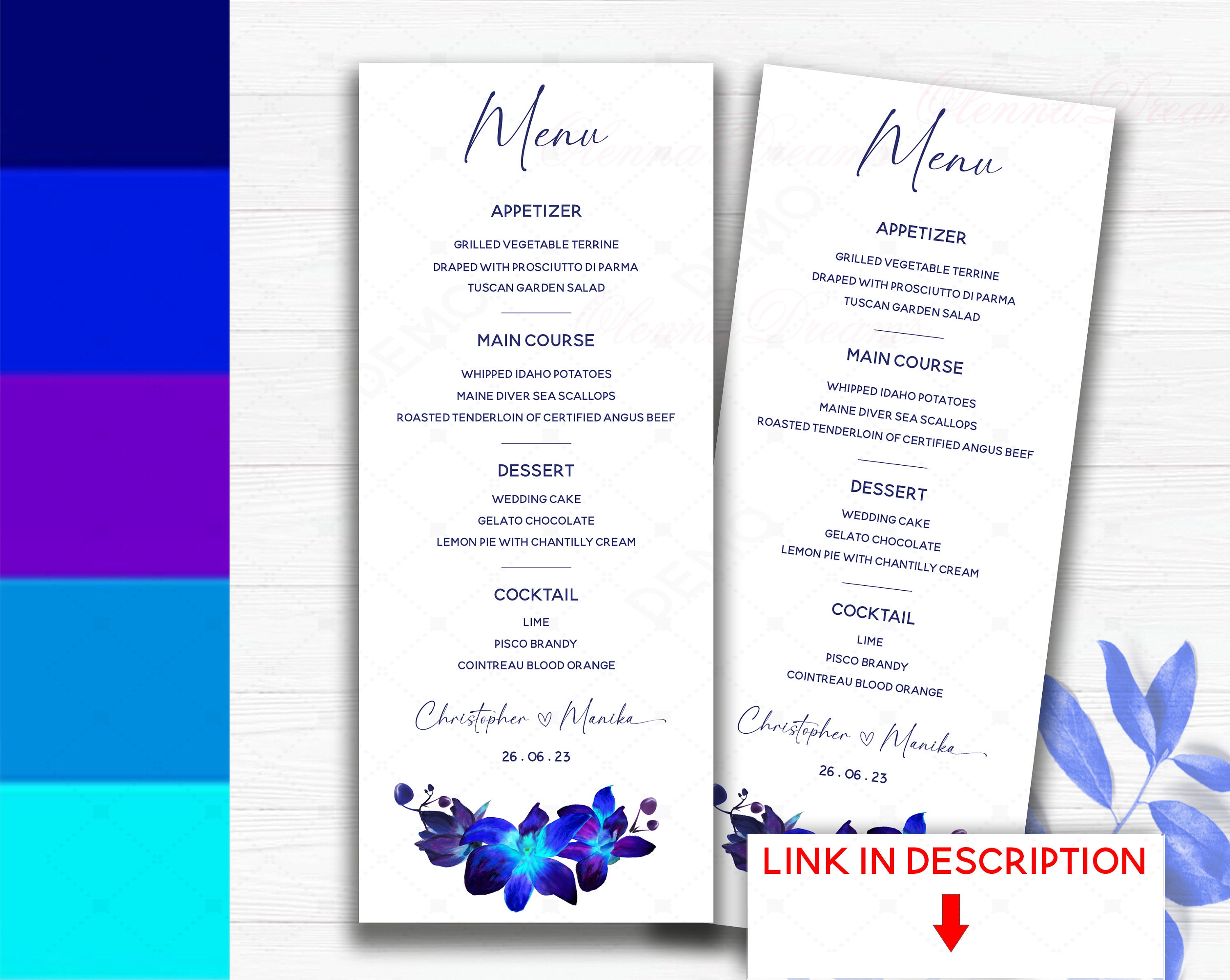 Blue Orchid Save the Date Sign Blue and Purple Save the Date - Etsy