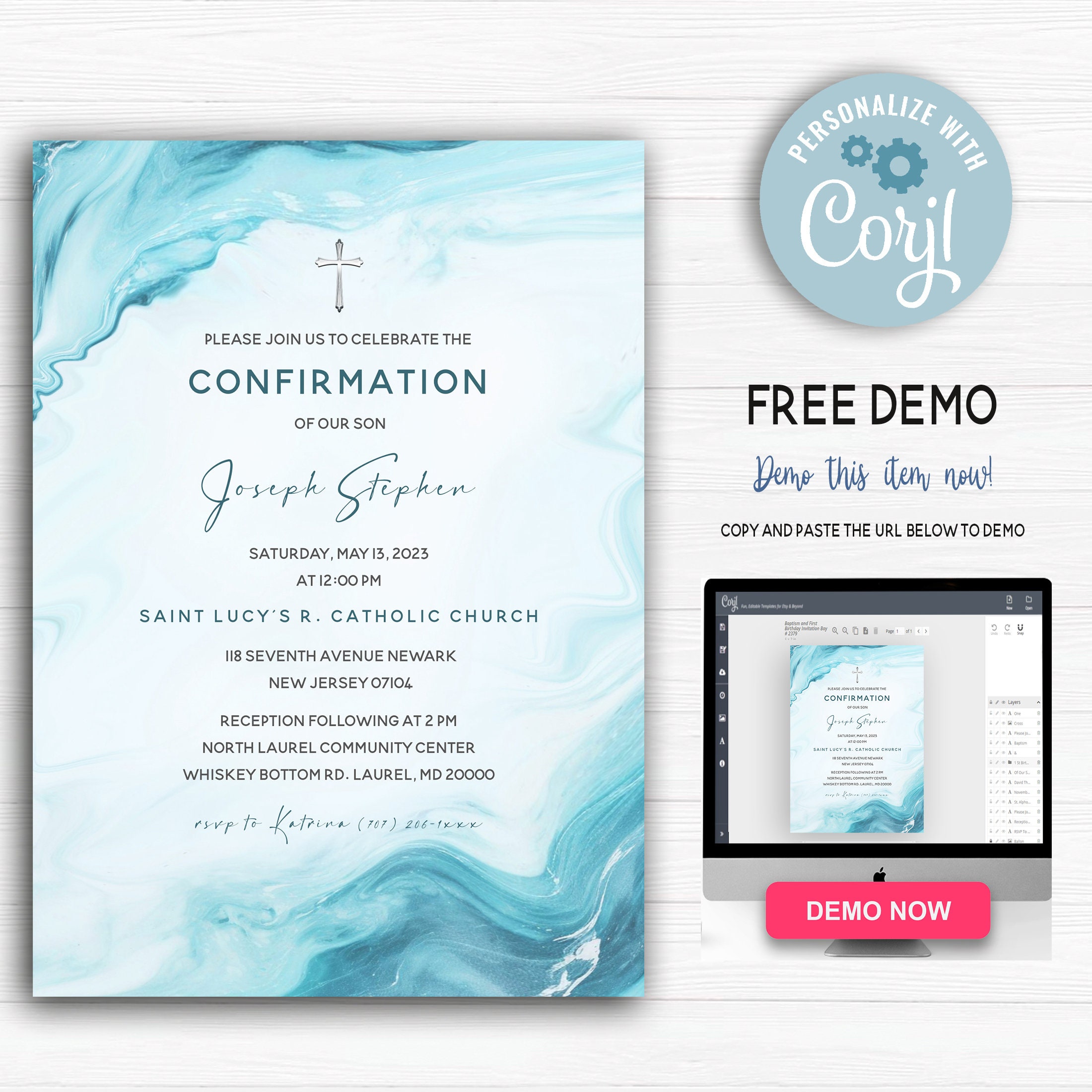 Personalized Confirmation Invitations Religious Confirmation - Etsy