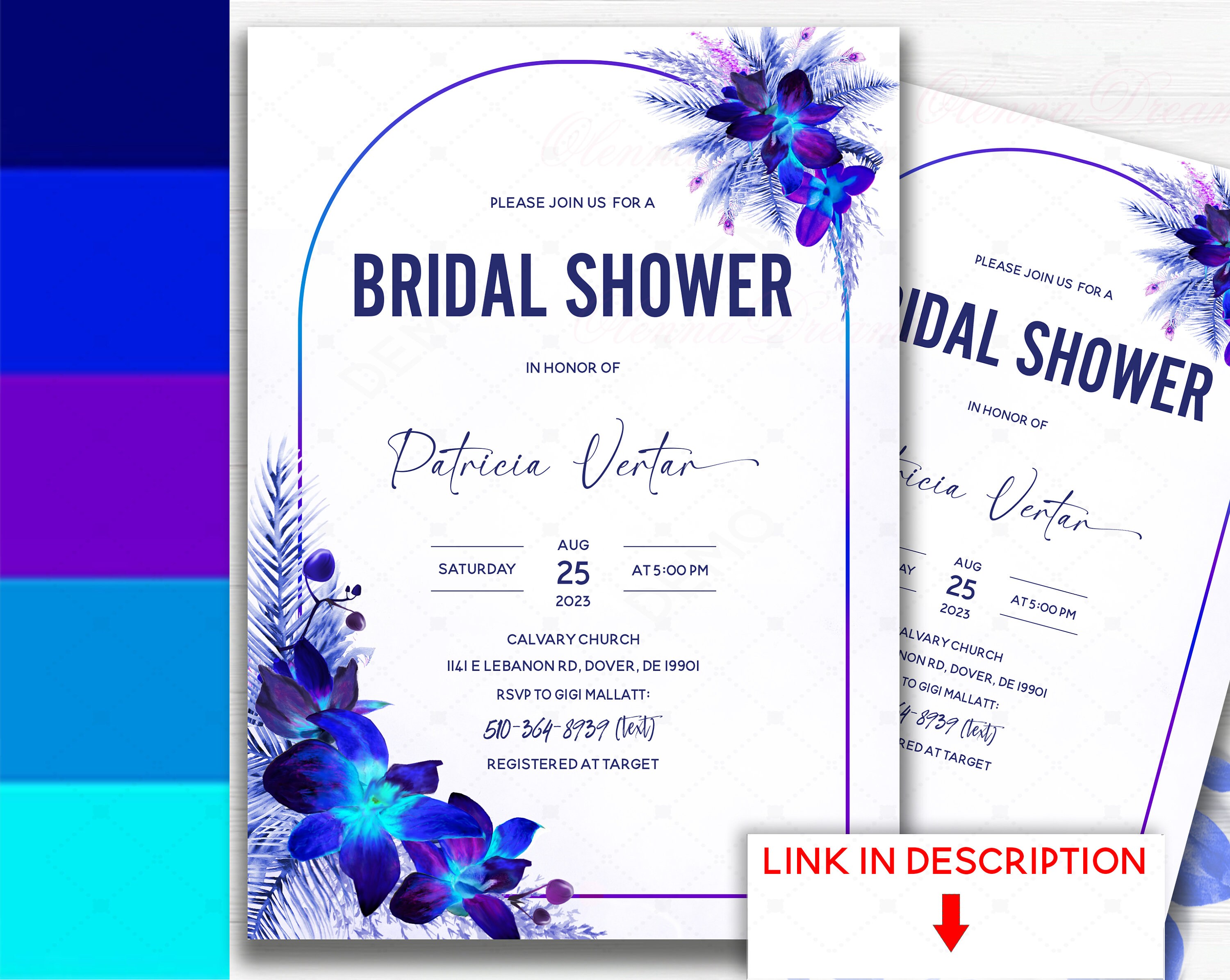 Blue Orchid Save the Date Sign Blue and Purple Save the Date - Etsy