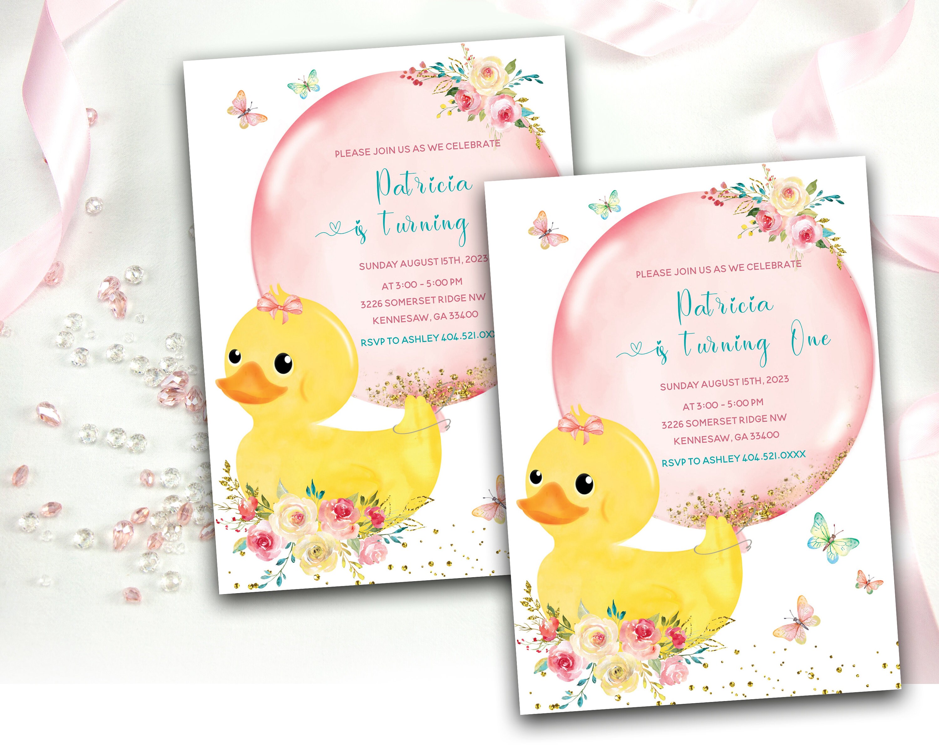 Rubber Duck Birthday Invitation, Printable Rubber Duck Invitation ...