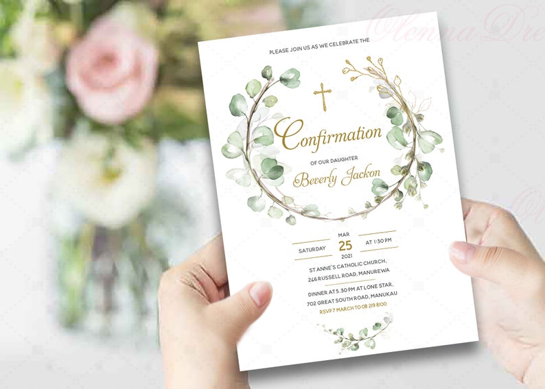Printable Confirmation Boy, Girl Invitation Cards, Confirmation ...