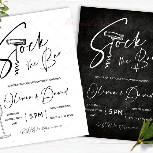 Stock the Bar Party Invite Editable Template Modern Gold - Etsy