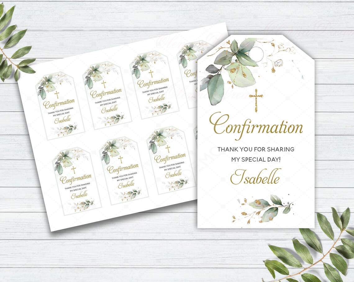 Personalized Confirmation Favor Tags Personalized Girls / - Etsy