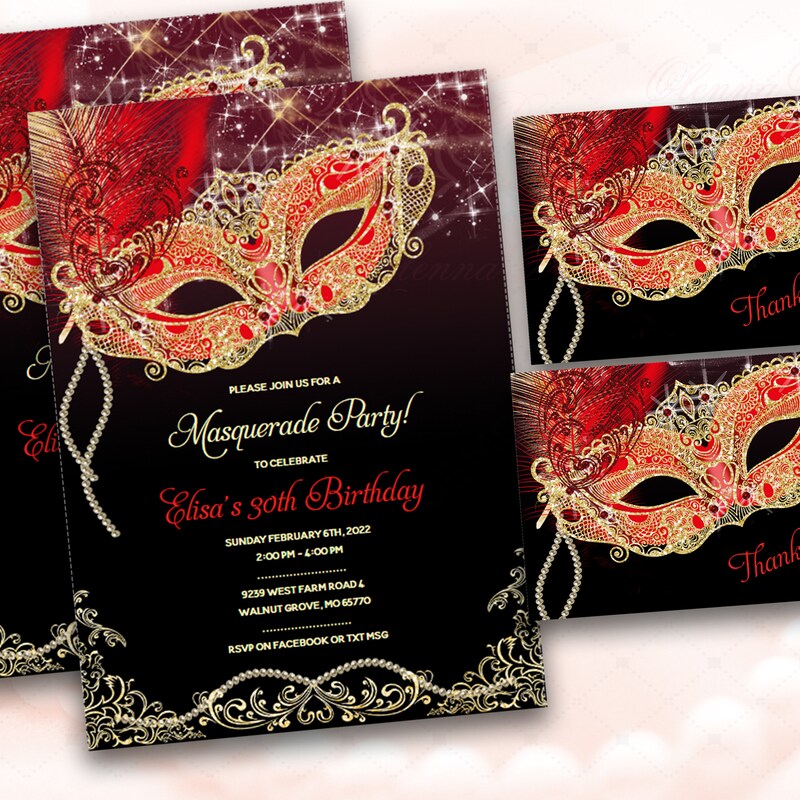 Masquerade Invitation - Etsy