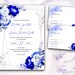Royal Blue Wedding Invitation Template Blue and White Wedding - Etsy