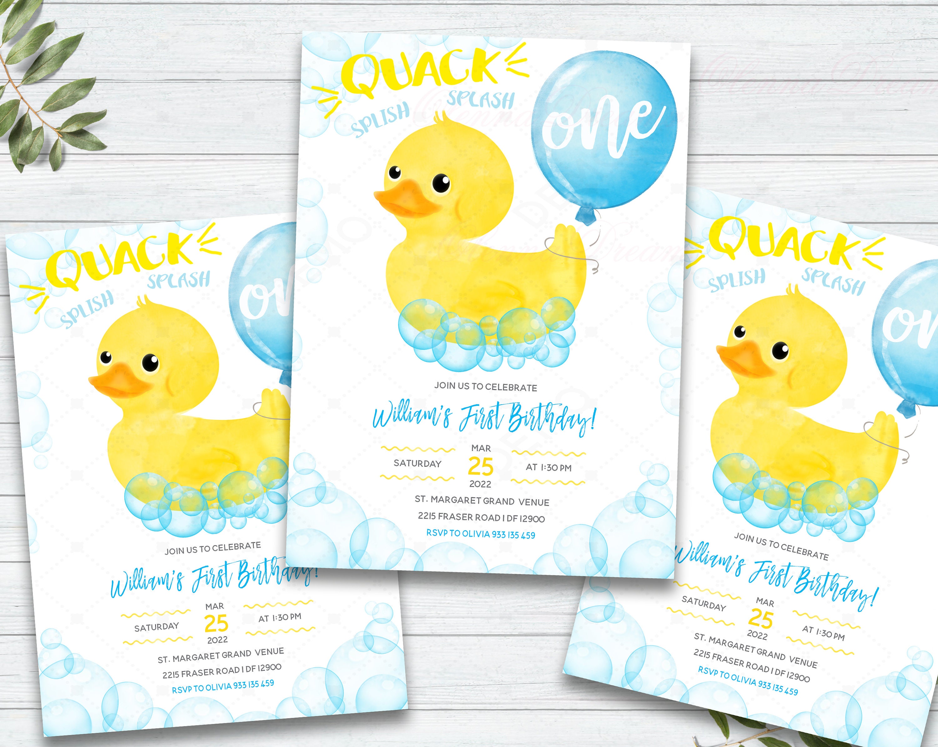 Rubber Duck Birthday Invitation Printable Rubber Duck - Etsy