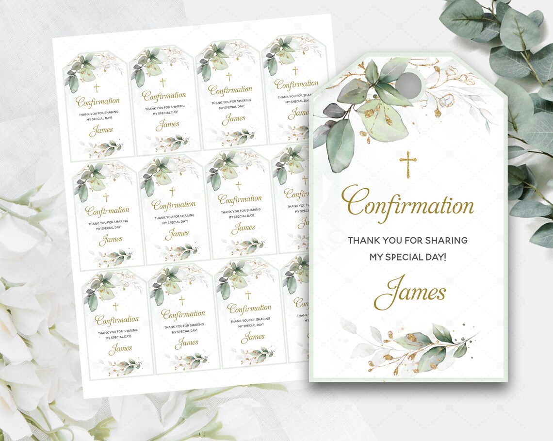 Personalized Confirmation Favor Tags, Personalized Girls / Boys ...