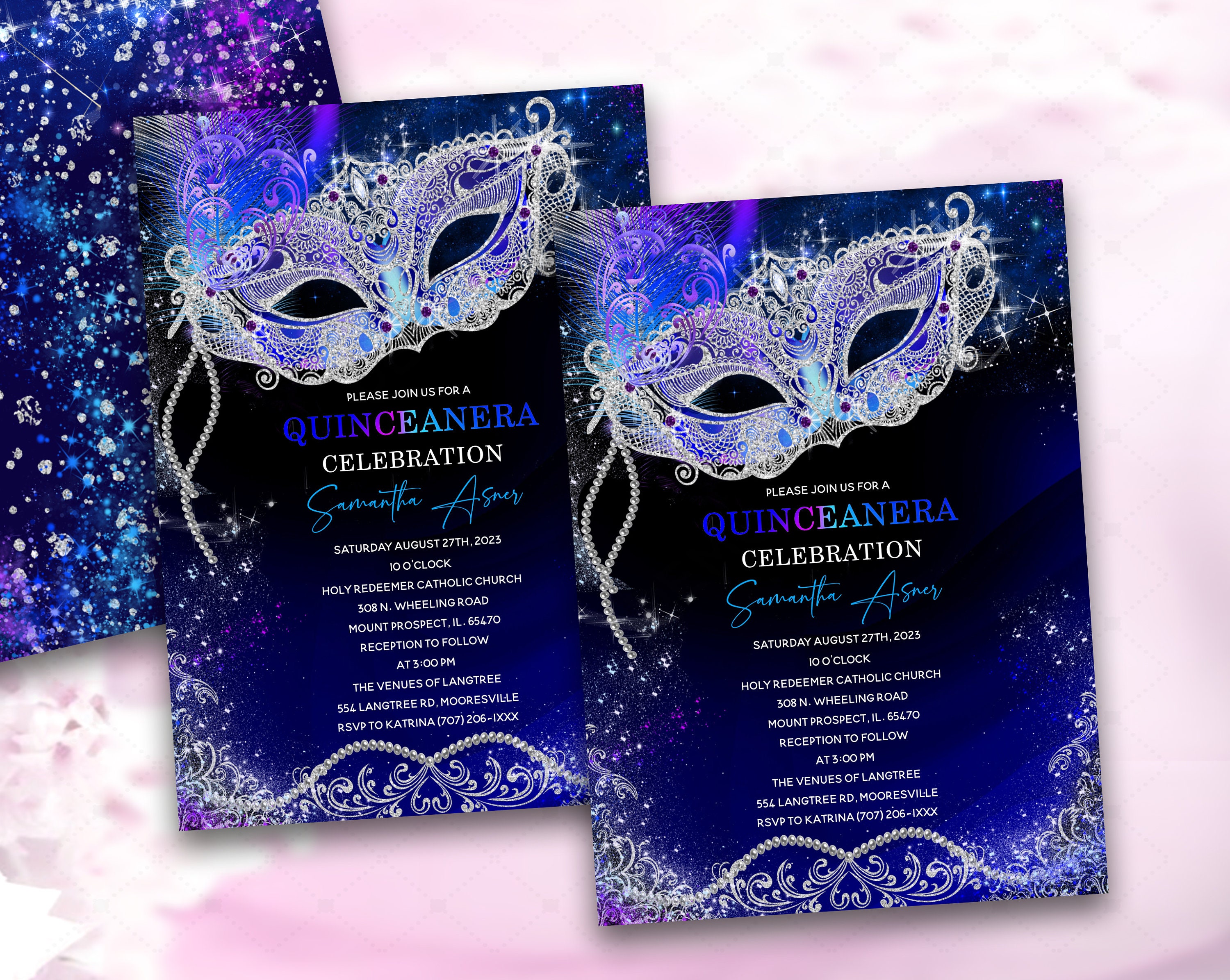 Quinceanera Themes Masquerade Blue
