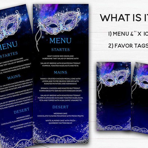 Masquerade Party Menu - Etsy